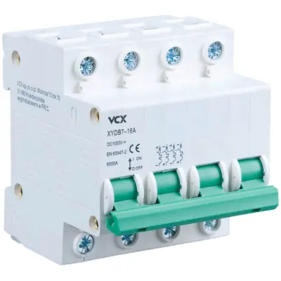 MCB 4P 16A DC 1000V C Solar Miniature Circuit Breaker